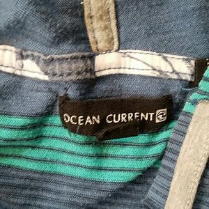 Ocean Current | Tops | Ocean Current Teal And Blue Striped Hoodie ...